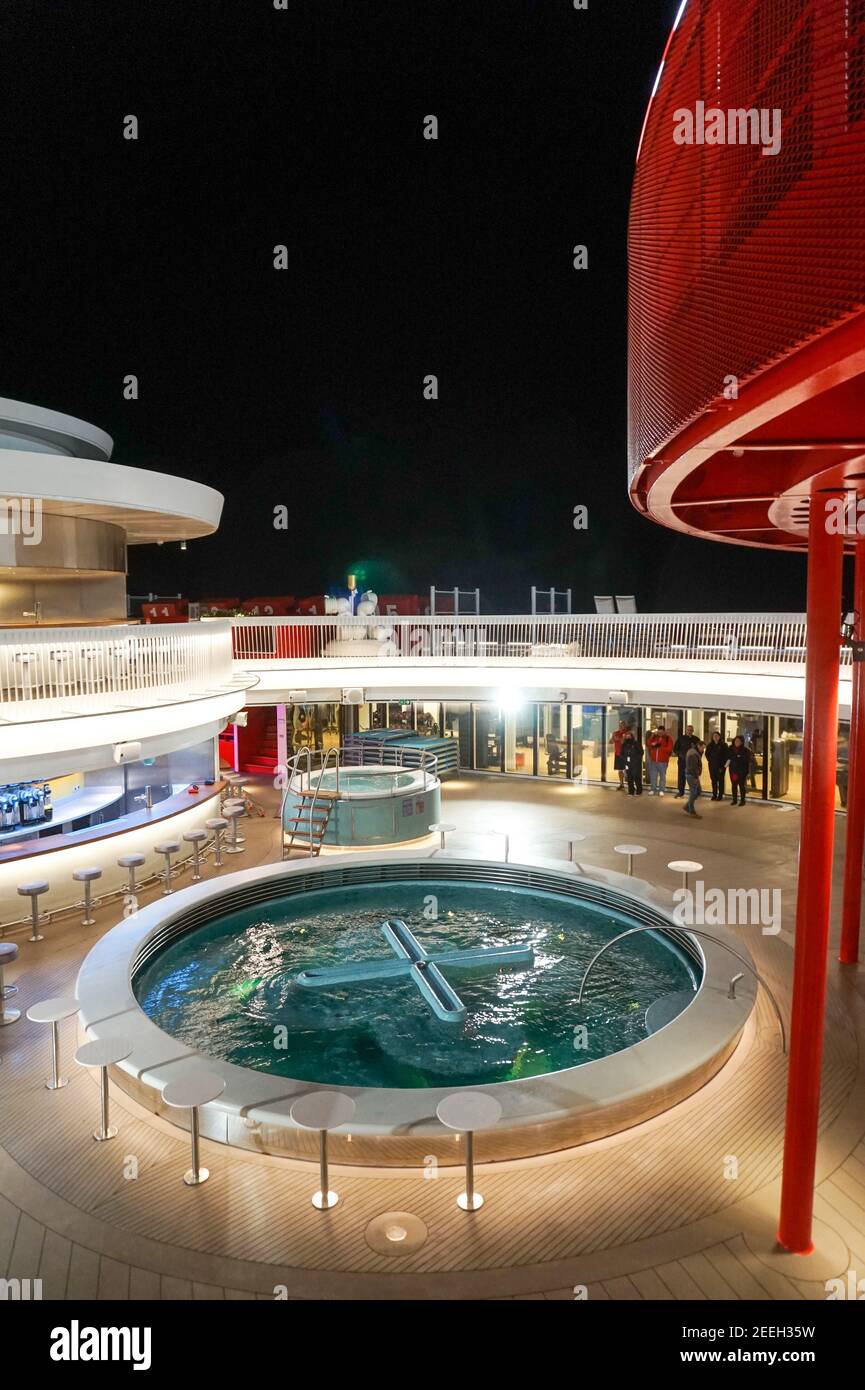 Virgin Voyages Scarlet Lady Cruise Ship, Onboard Stock Photo - Alamy
