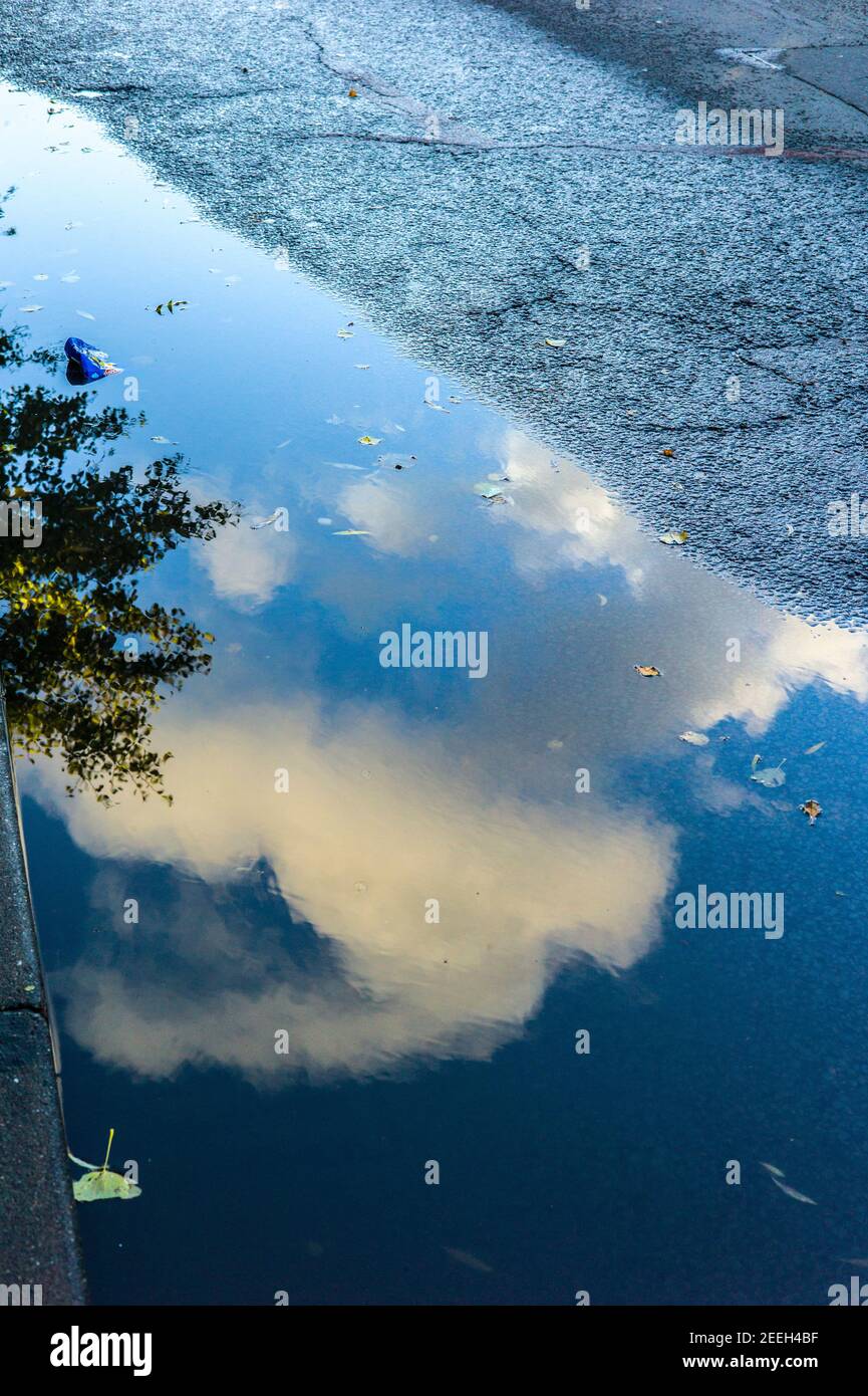 reflection in puddle Stock Photo - Alamy