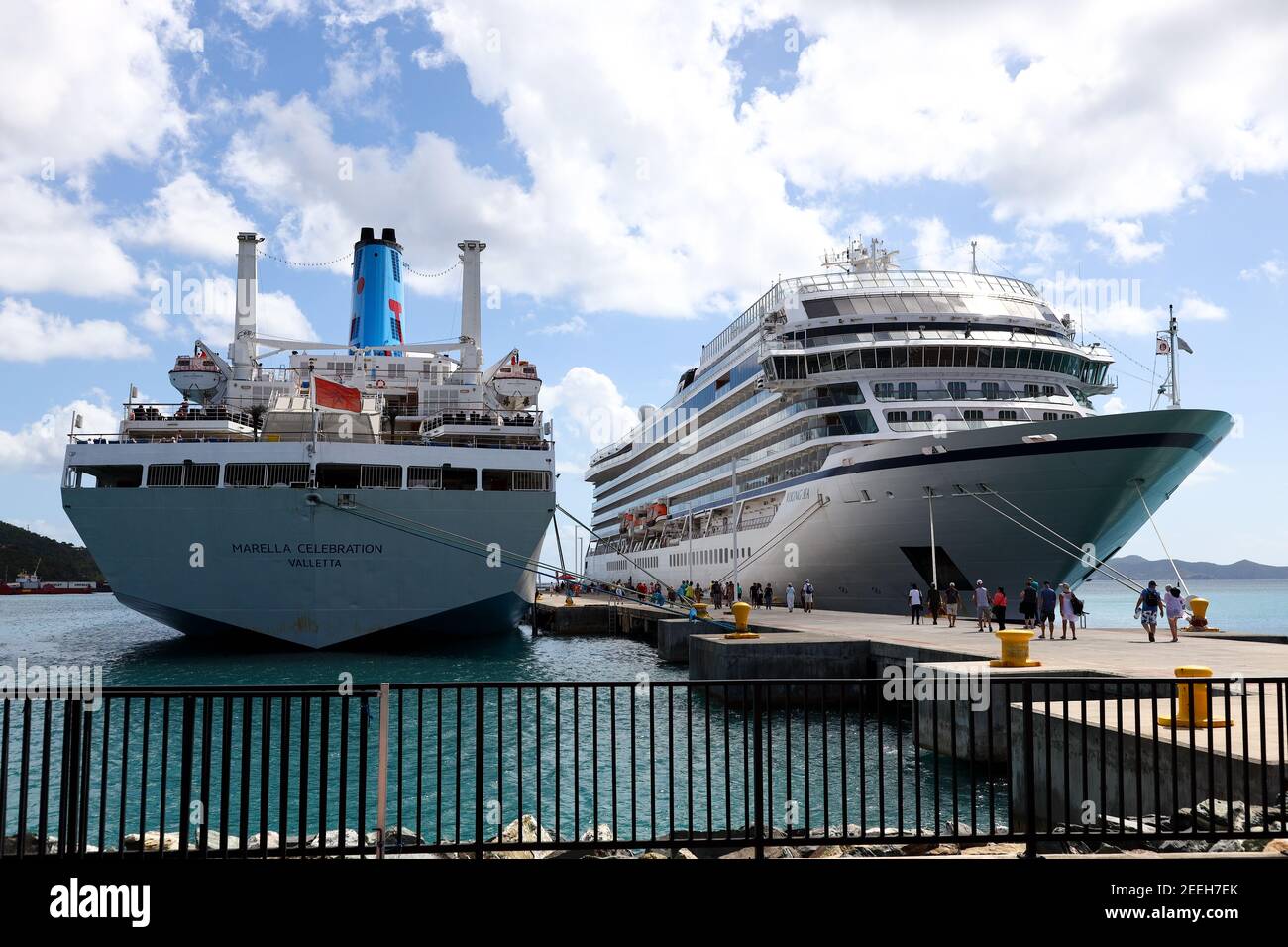 Cruise Ships Marella Celebration and Viking Sea docked at Tortola Port ...