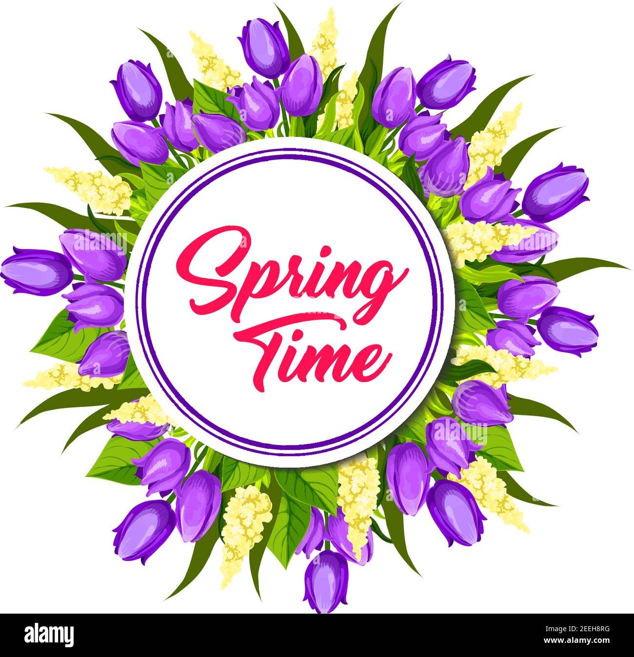 Tulip wreath Stock Vector Images - Alamy