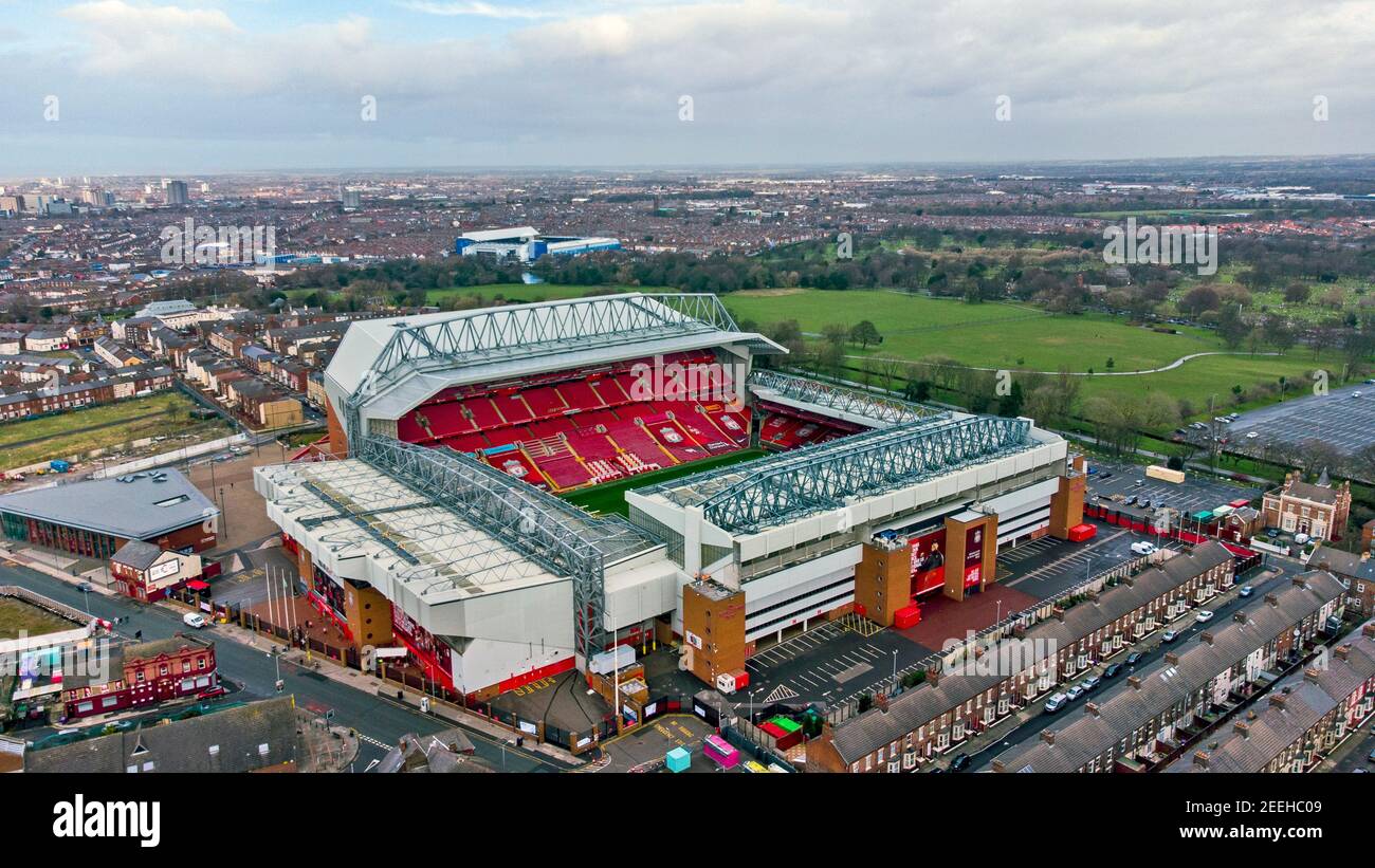 A general view of Anfield, home of Liverpool Football Club. Issue date ...