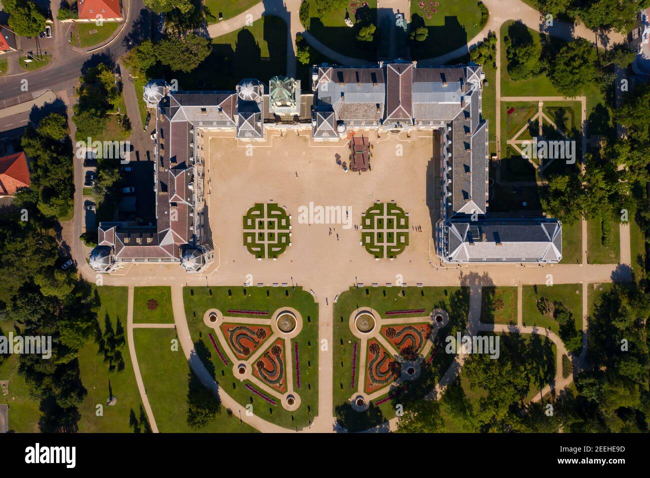 Aerial photo about a Hungarian historical castle and museum which name ...