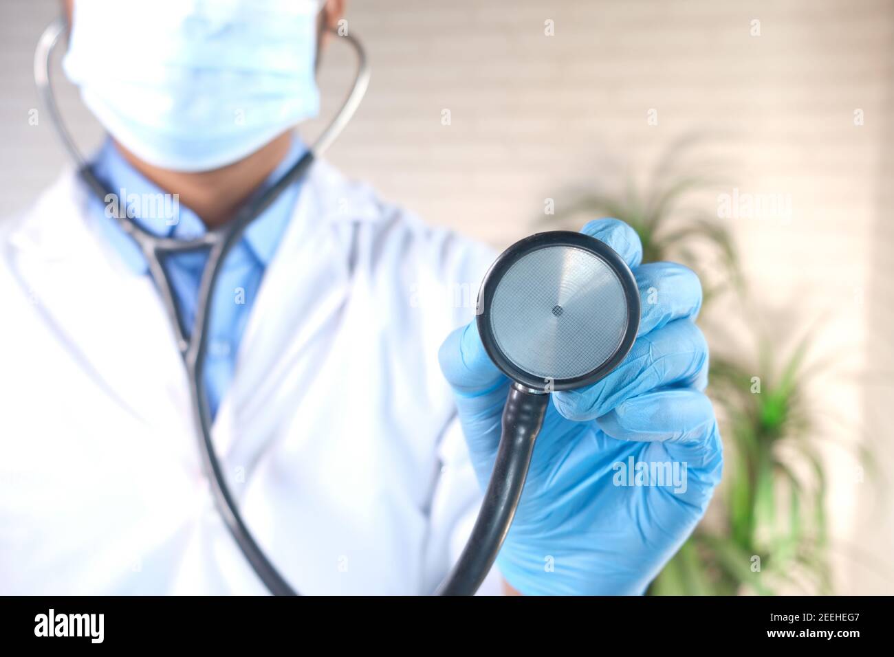 Doctor using stethoscope examine hi-res stock photography and images ...