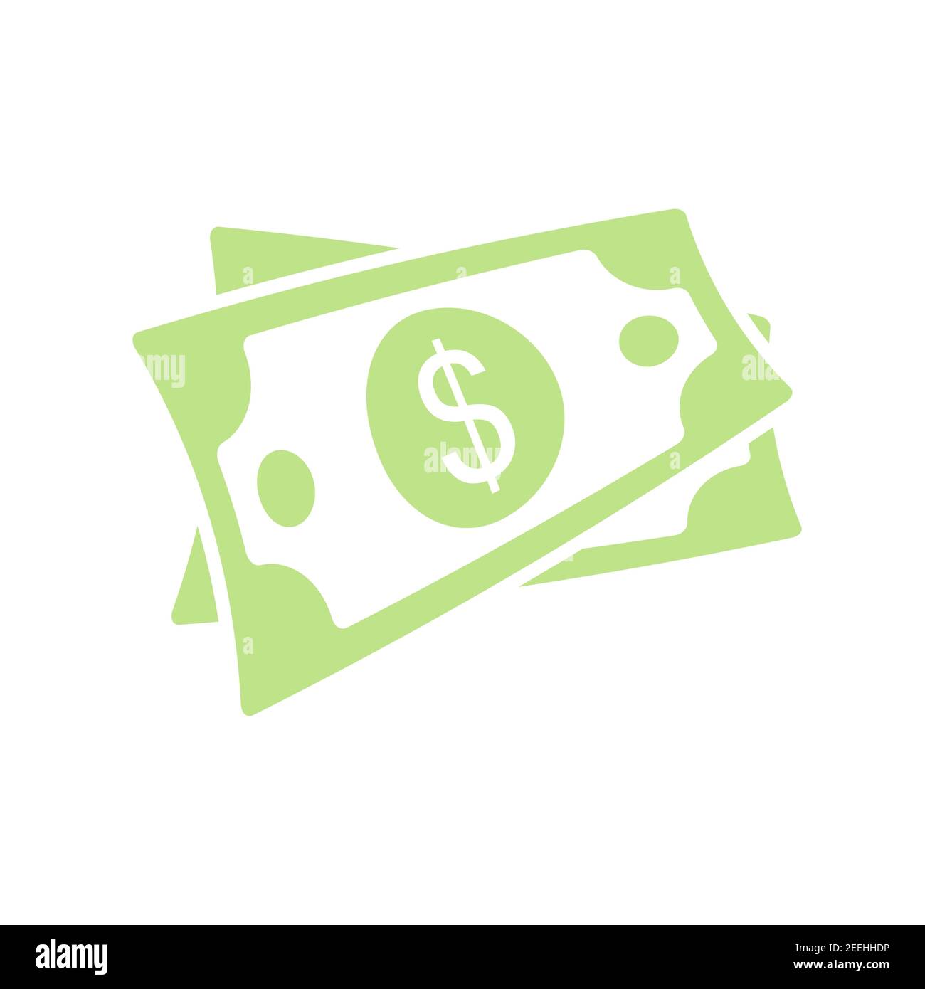 Dollar cash icon. Currency symbol. Green money in flat style. Vector ...
