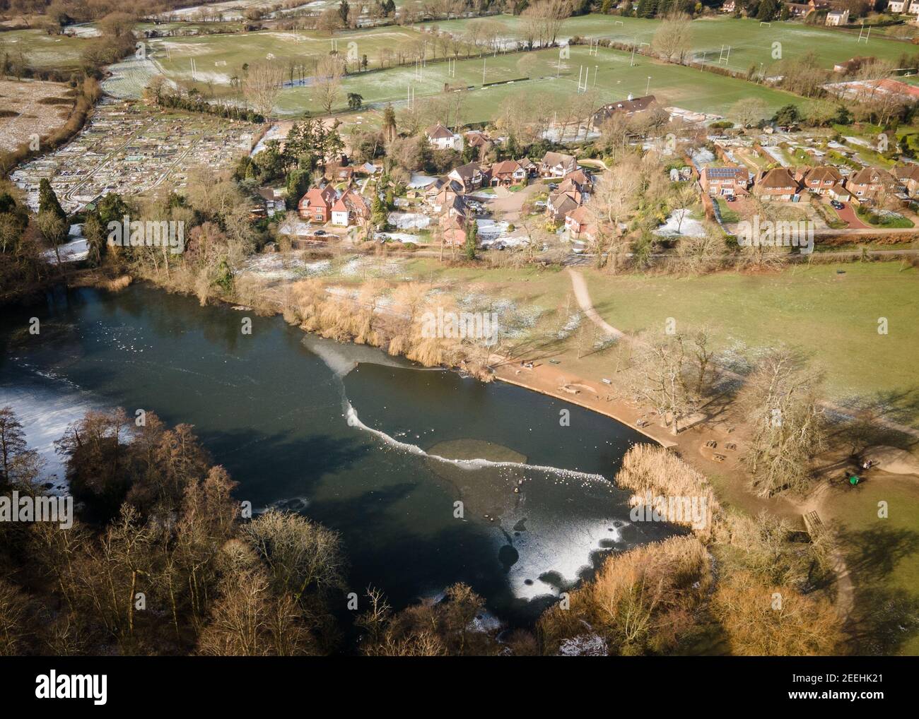 Reigate, Surrey- Aerial view of Priory Park Stock Photo - Alamy