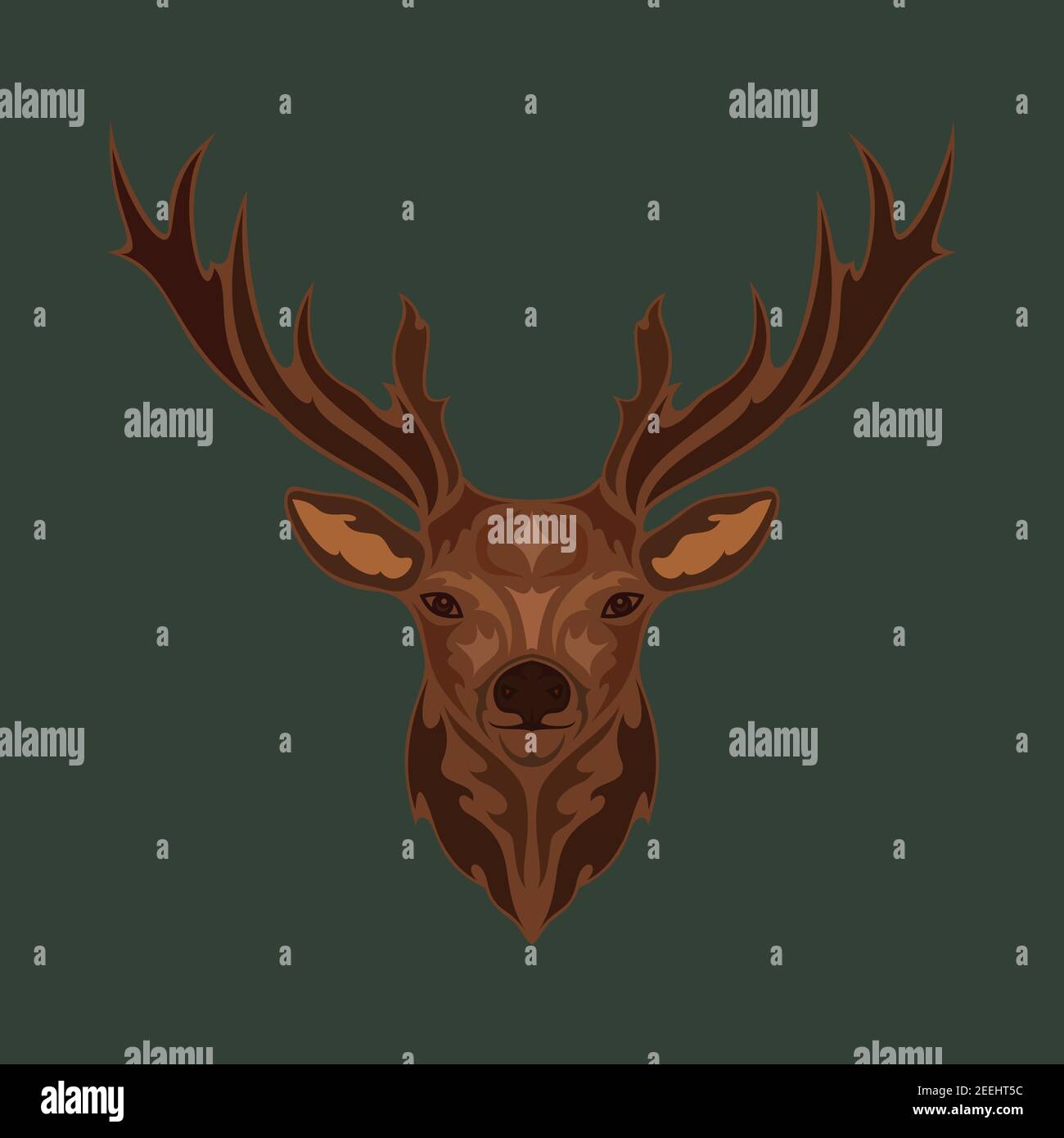 how to draw a deer logo