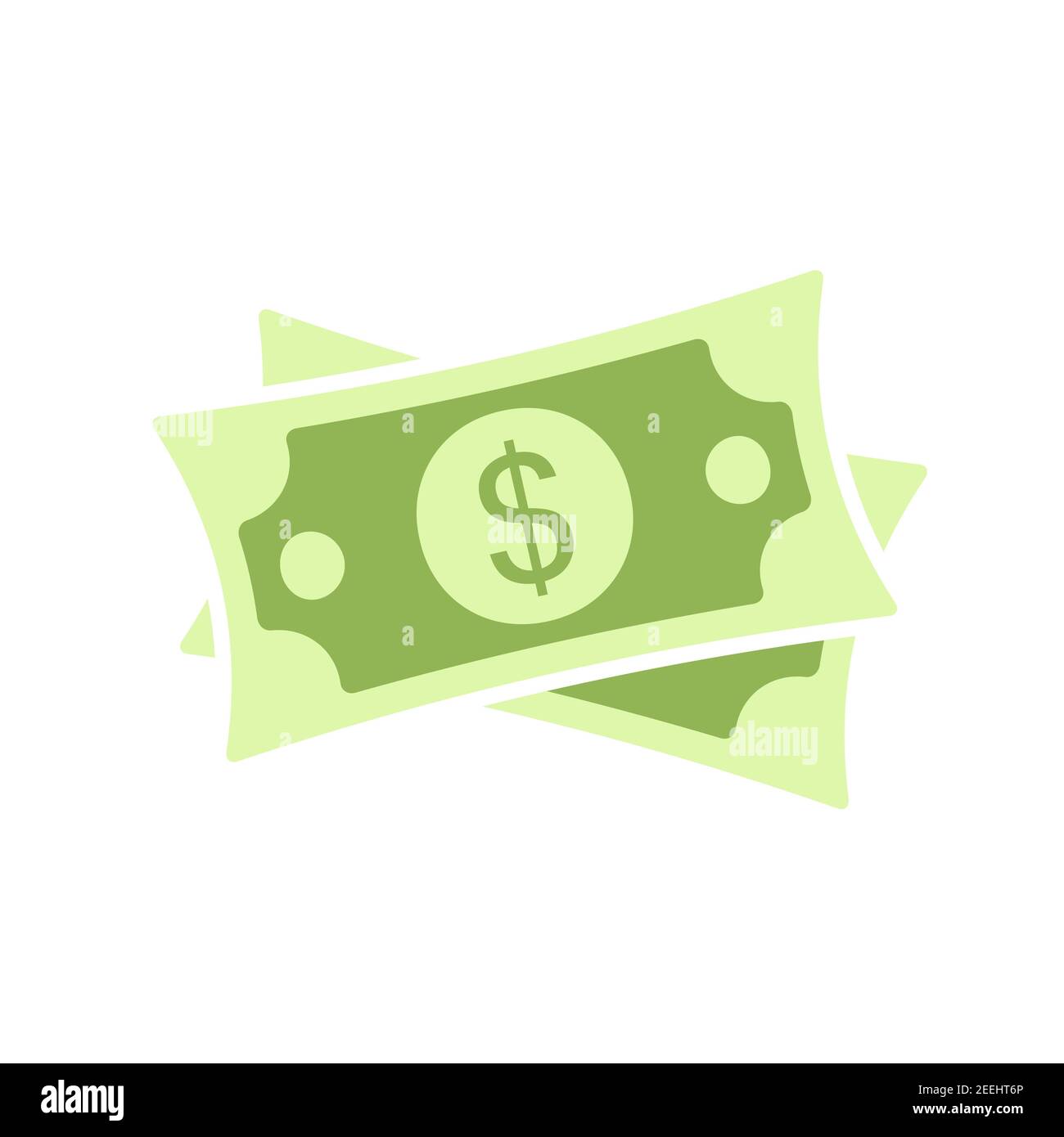 Dollar cash icon. Currency symbol. Green money in flat style. Vector ...