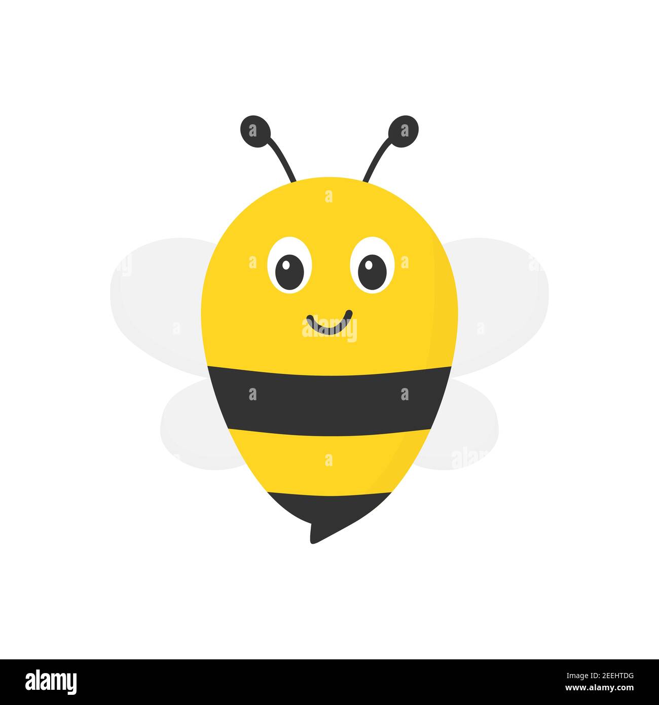 Cute bee character. Cartoon bee in flat style. Vector illustration ...