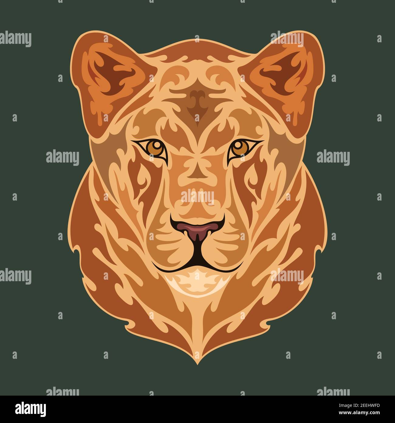 Lioness Head Vector