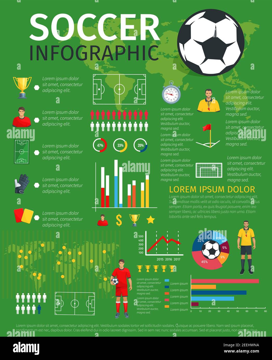 Football or soccer sport game infographics. Vector design elements of ...