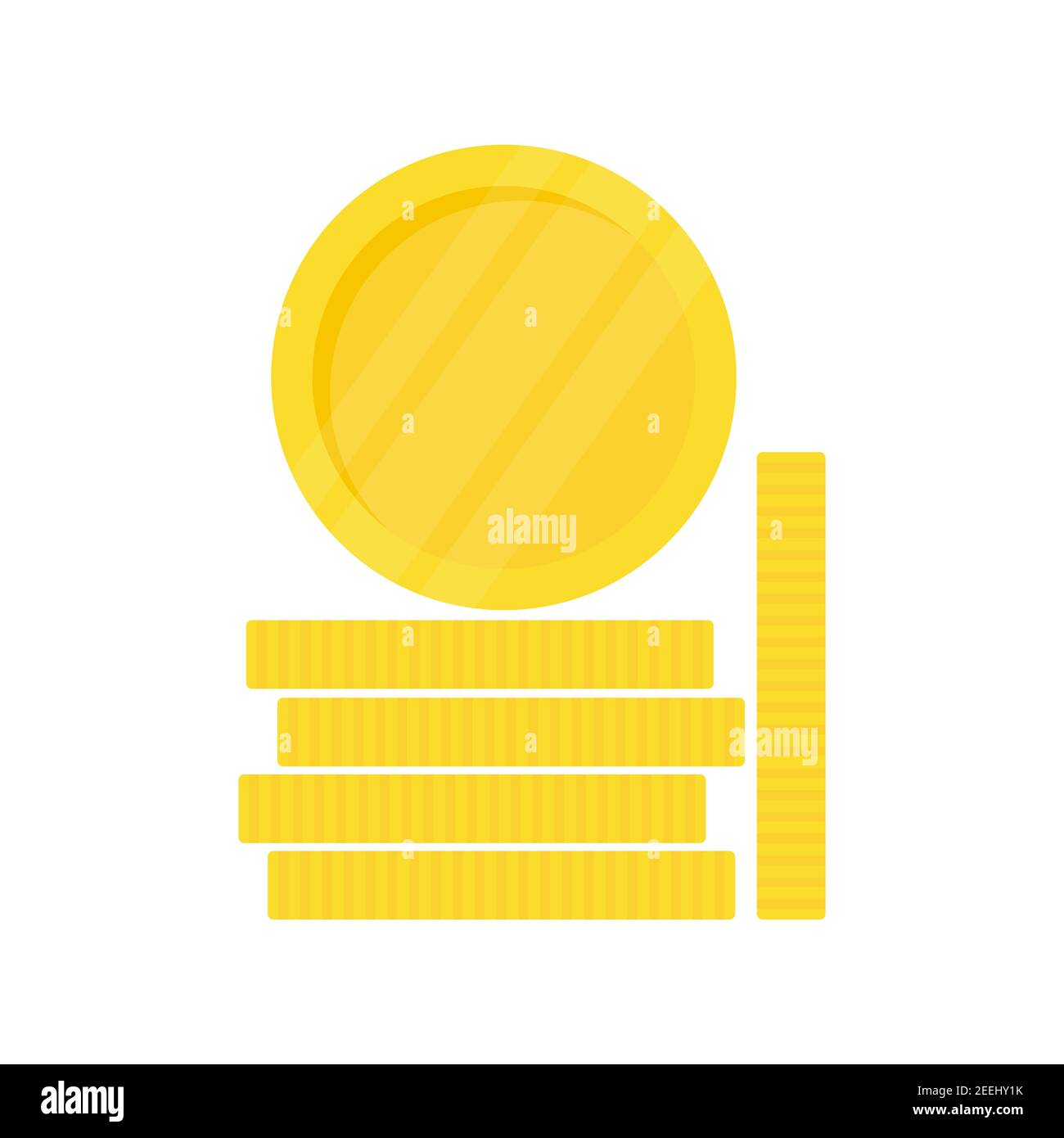 Golden coins stacks icons. Cash money symbol. Vector isolated on white ...