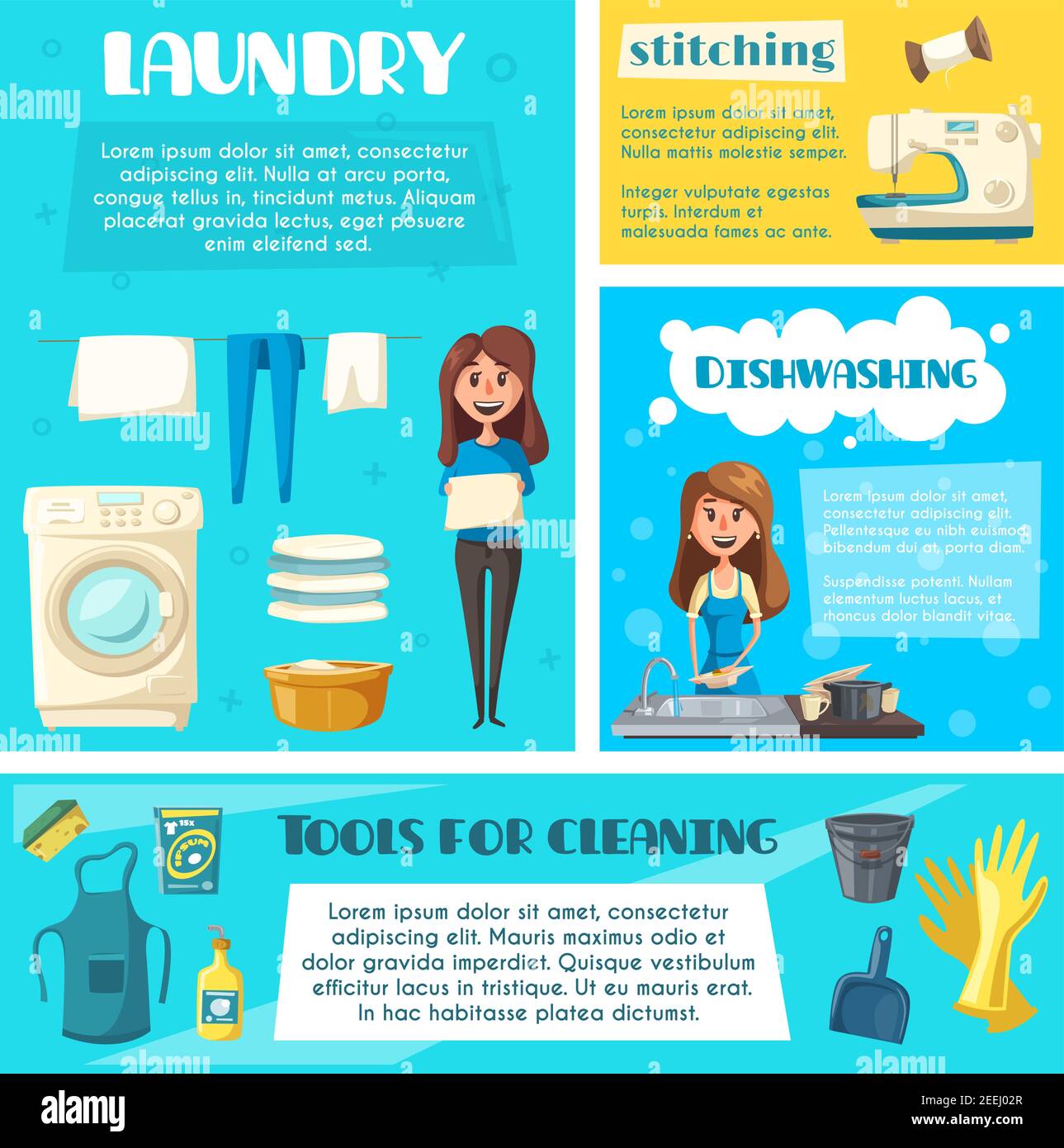 Housework washing sewing cleaning Cut Out Stock Images & Pictures - Alamy