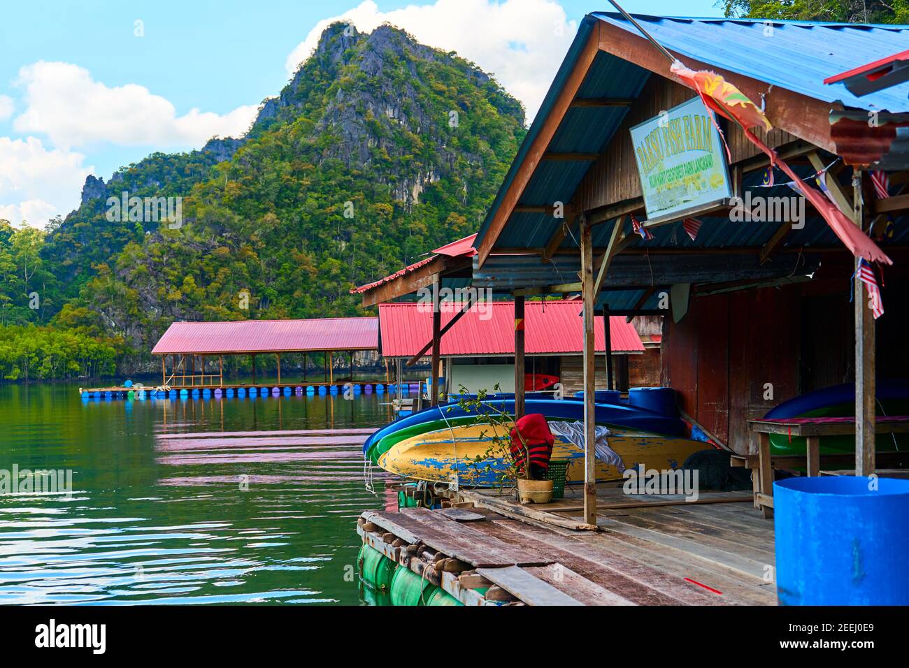 A floating fish farm on the island of Langkawi in Malaysia Stock Photo ...