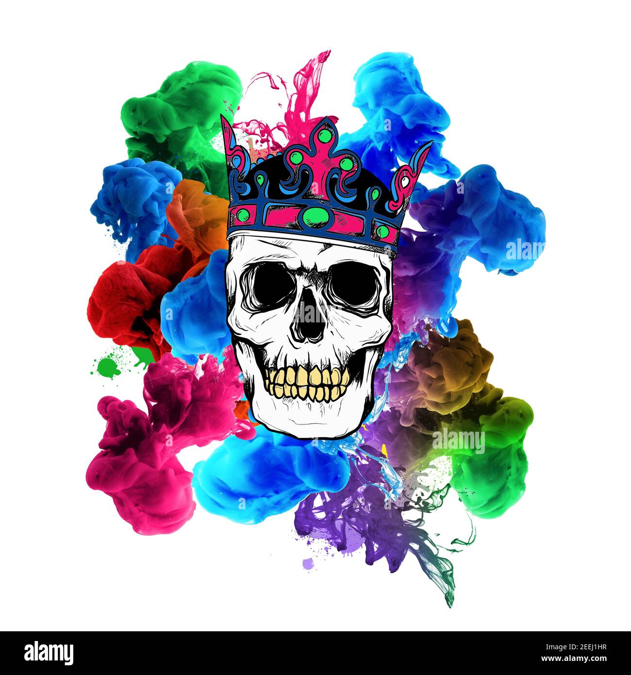 King tatto skeleton hi-res stock photography and images - Alamy