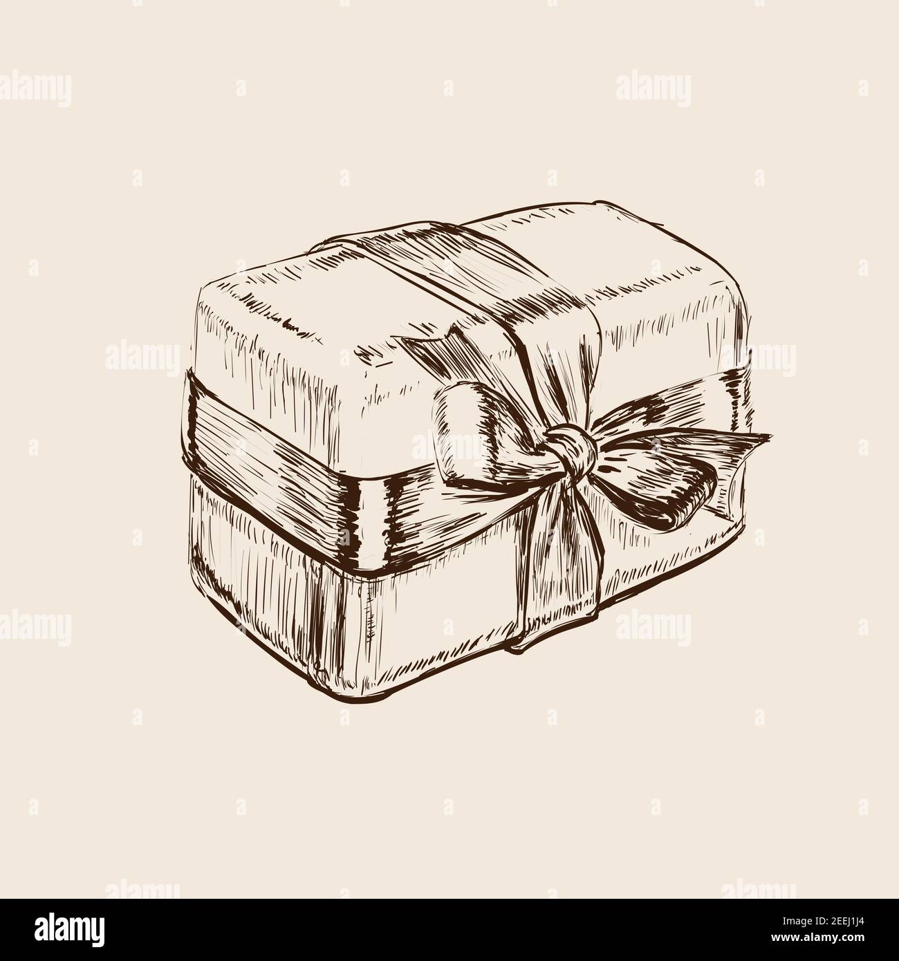 Gift Box Hand Drawn Vector Illustration Stock Vector Image & Art - Alamy