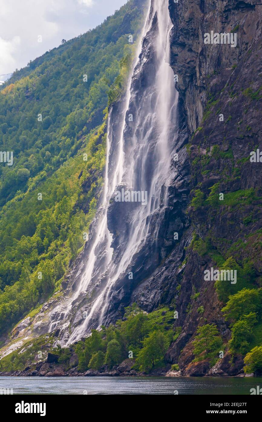 Seven sisters waterfall in geiranger hi-res stock photography and ...
