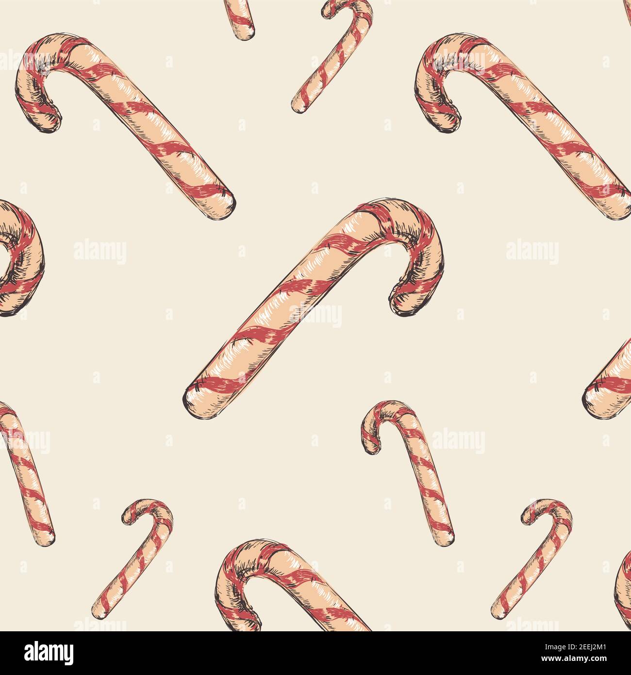 Candy seamless pattern. Sweet vector pattern with candy cane. For the ...