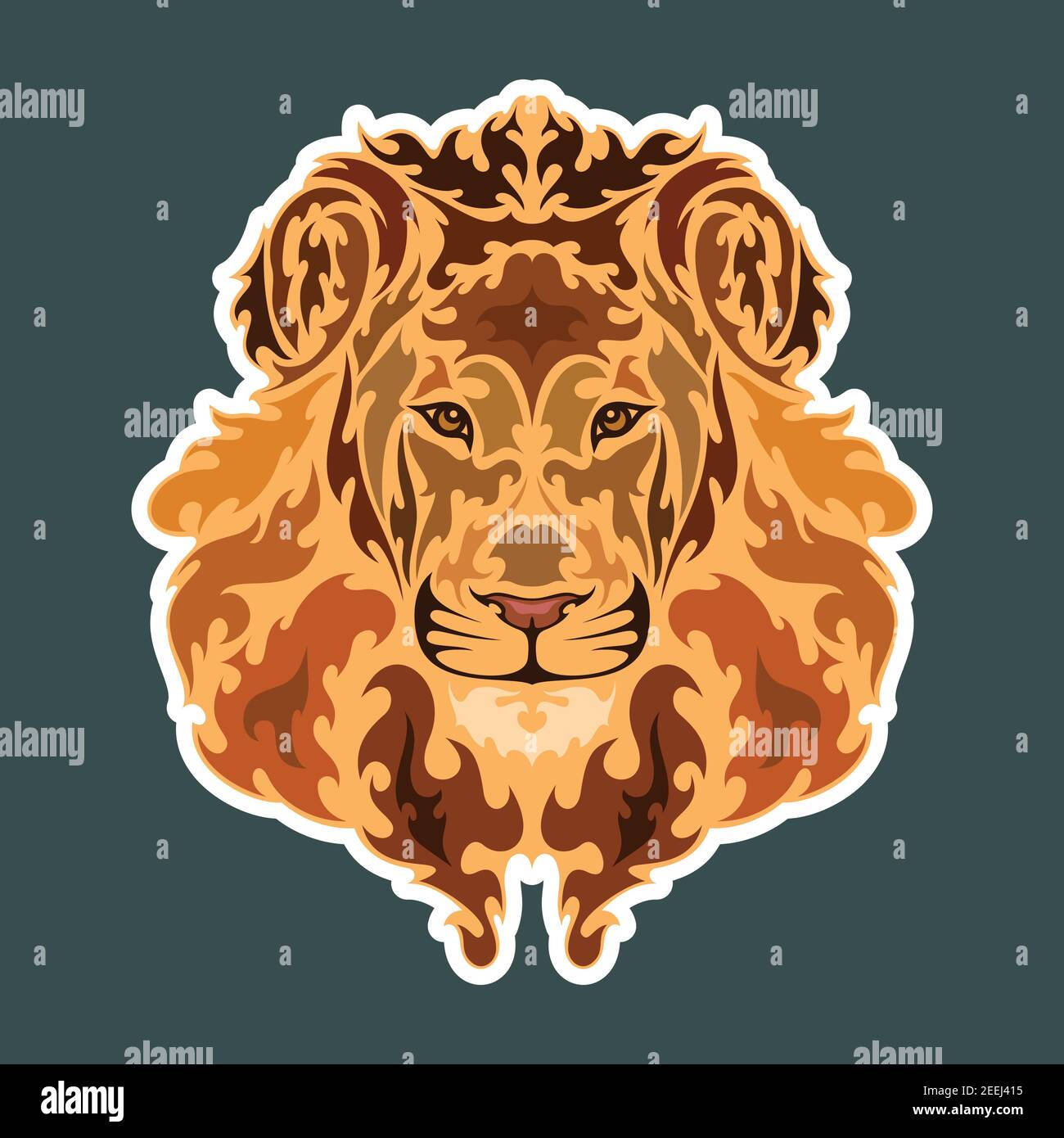 Stylized lion sketch hi-res stock photography and images - Alamy