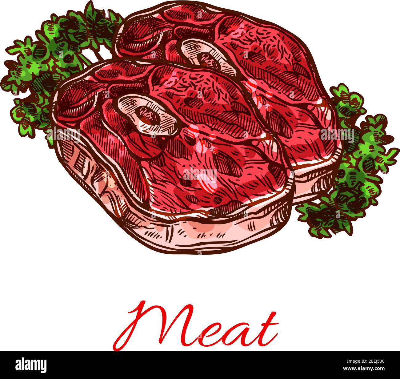 Shoulder lamb roast Stock Vector Images - Alamy