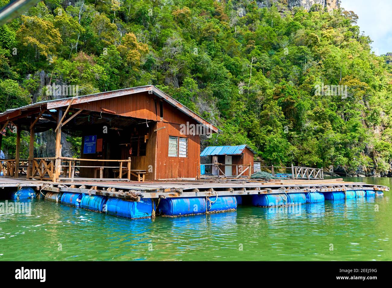 A floating fish farm on the island of Langkawi in Malaysia Stock Photo ...