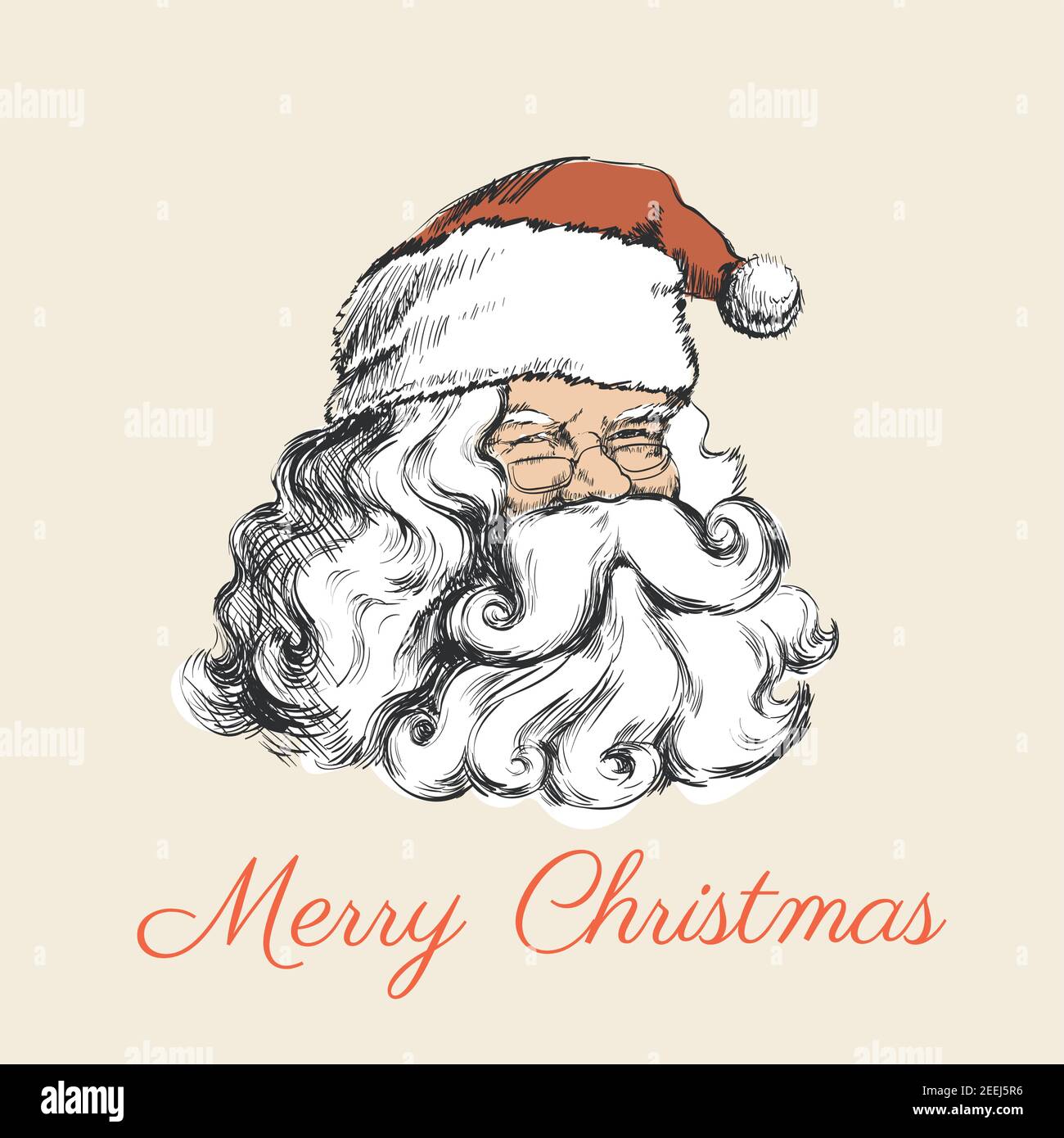 A Smiling Santa Claus Portrait Vector illustration Stock Vector Image ...
