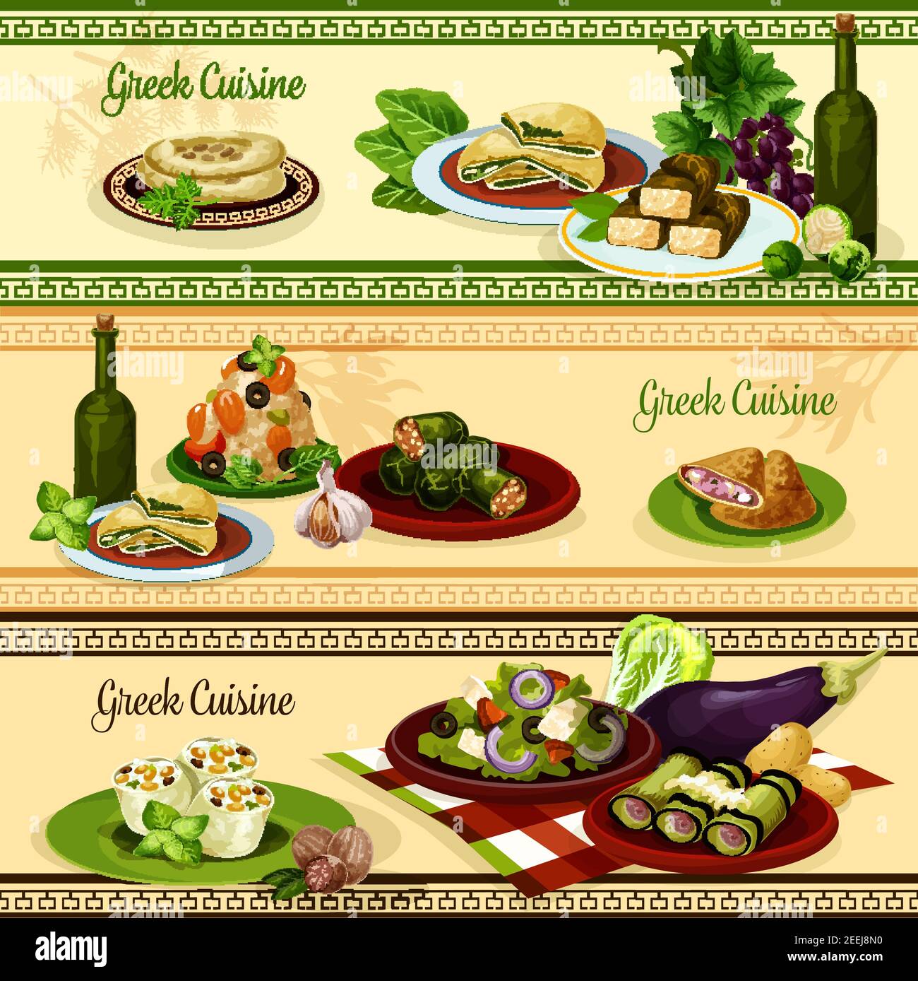 Greek meat pie Stock Vector Images - Alamy