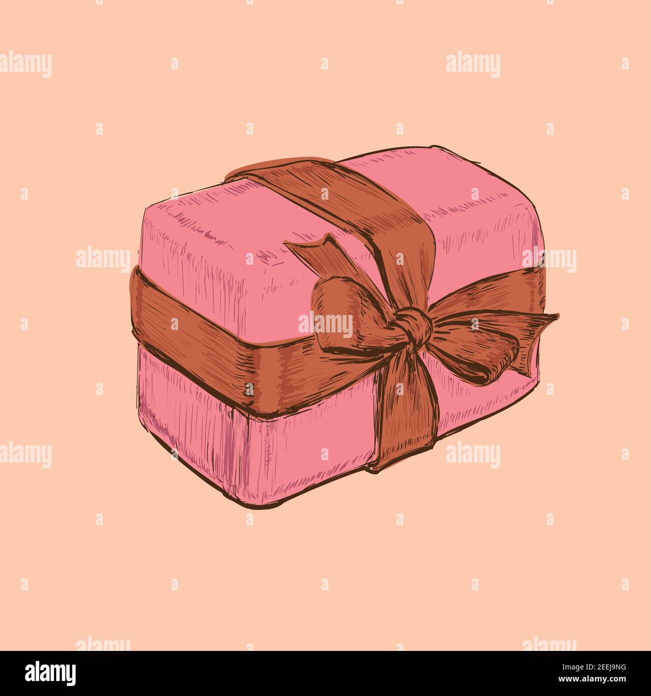 Gift Box Hand Drawn Vector Illustration Stock Vector Image & Art - Alamy