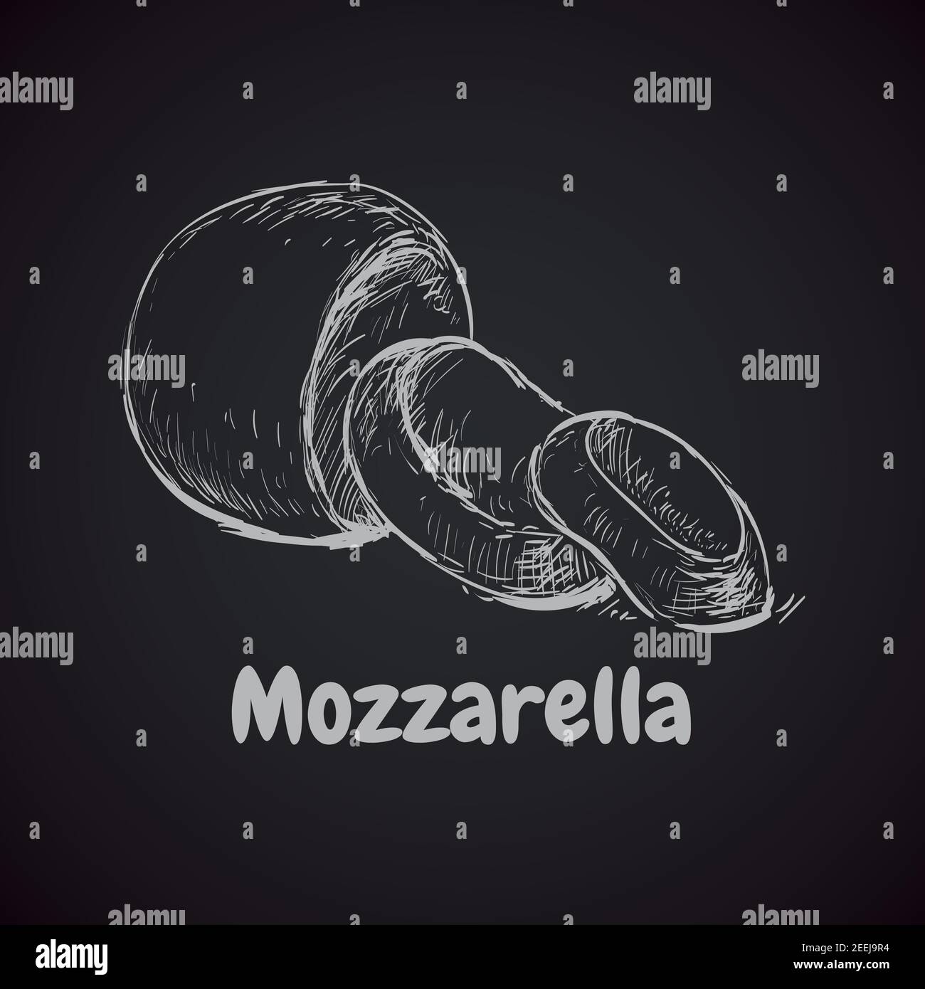 Mozzarella Hand Drawn Vector Illustration. Mozzarella Hand Drawn Vector ...