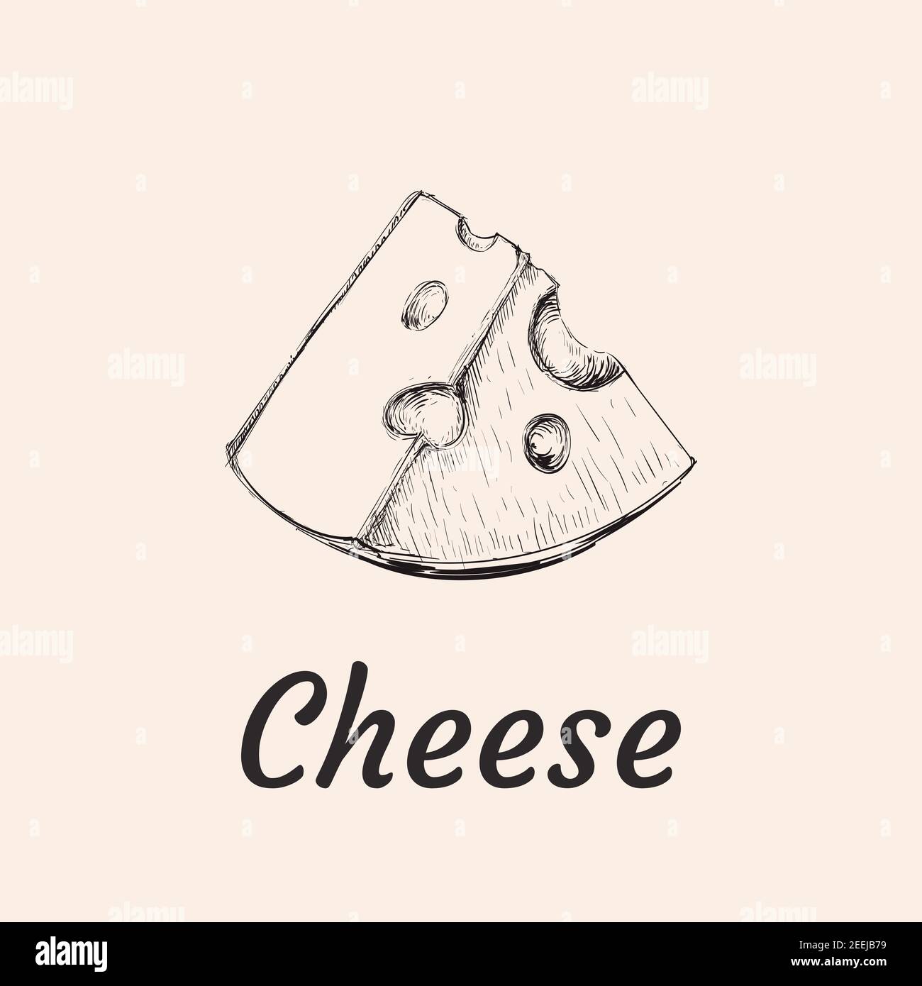 Piece of Cheese Hand Drawn Vector Illustration Cheese Hand Drawn Vector ...