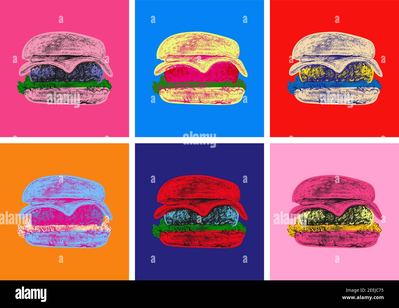 Set Burger Illustration Pop Art Style Set Burger Illustration Pop Art ... Set Burger Illustration Pop Art Style Set Burger Illustration Pop Art ...