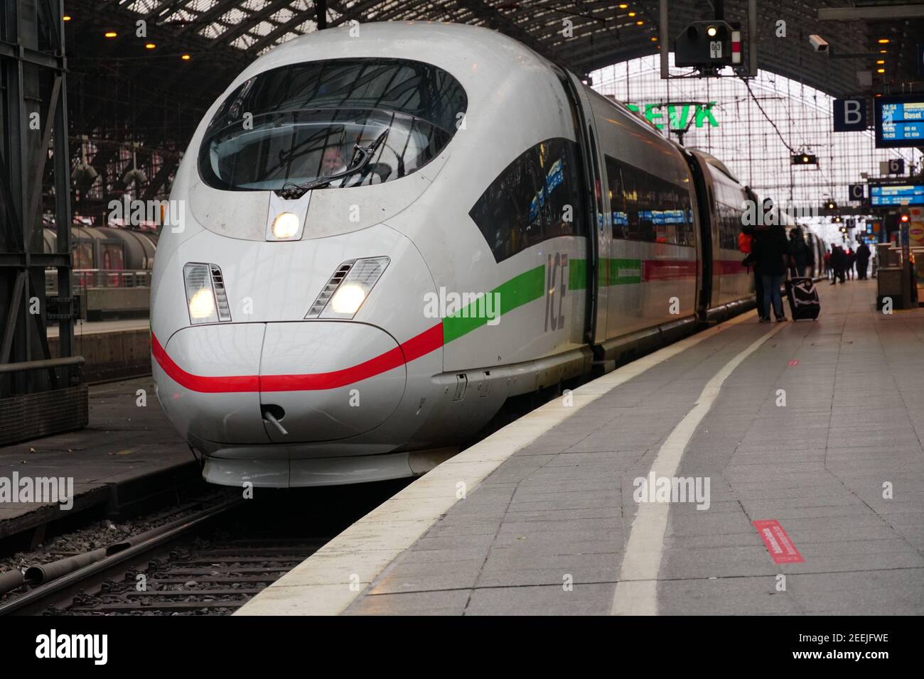 COLOGNE, GERMANY - Jan 09, 2021: transportation via train at the ...