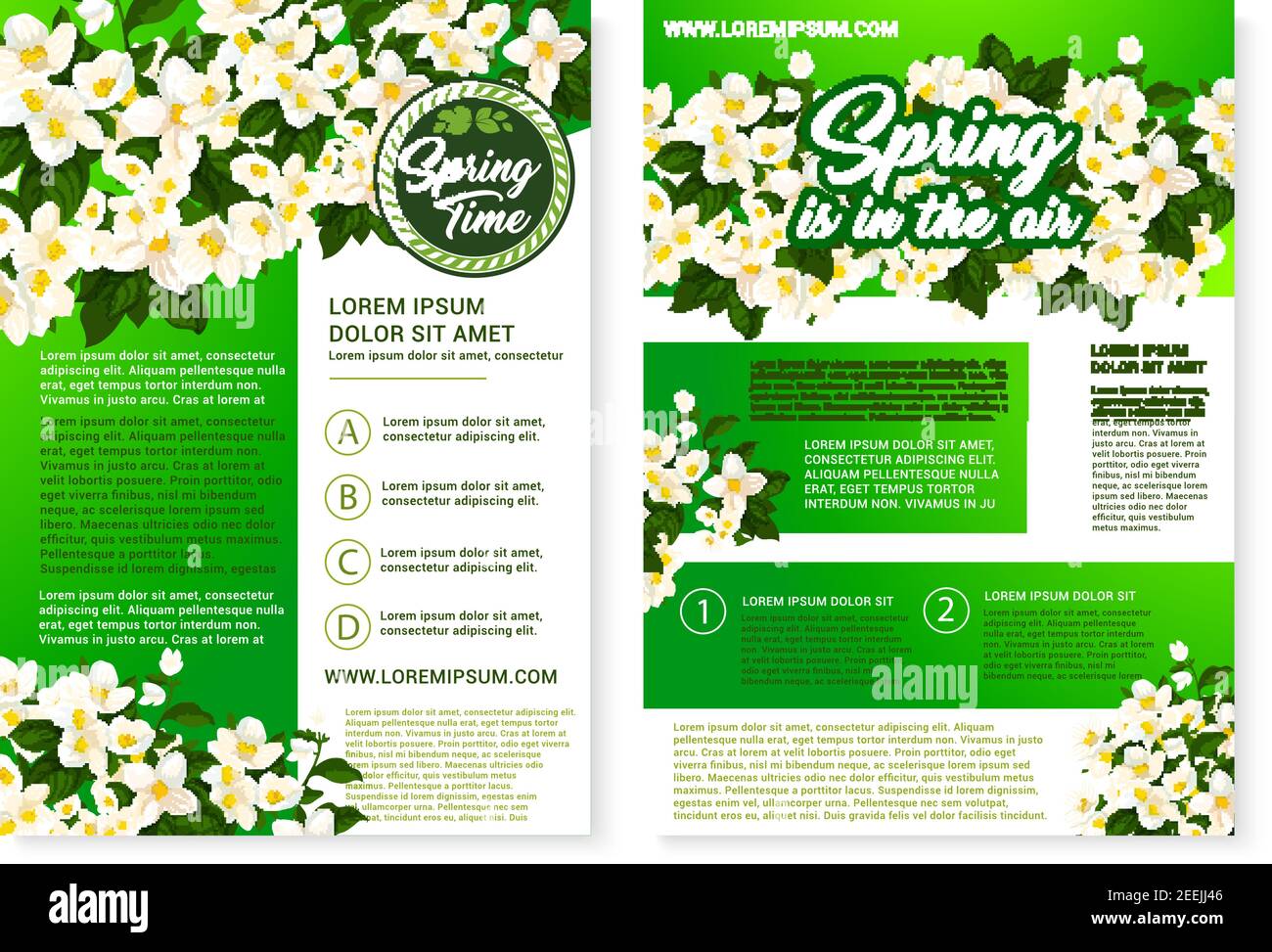 Spring flower flyer template. Spring season holidays greeting poster ...