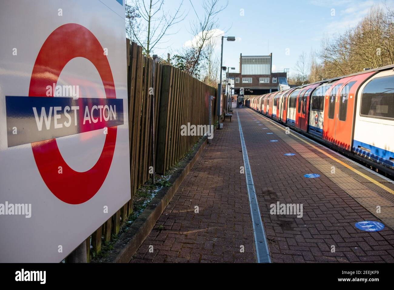 London- West Acton station on the Central Line, a London Underground ...