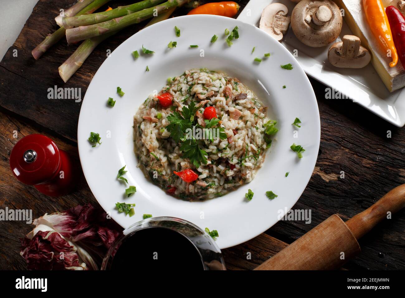 Risotto with meat and red wine Stock Photo - Alamy
