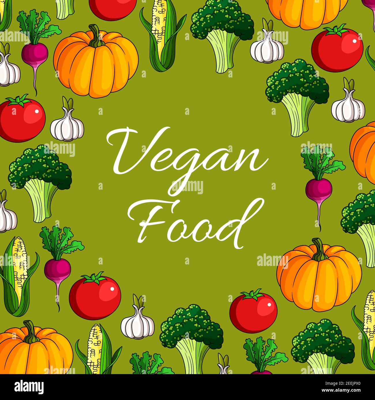 Vegan food vector poster of vegetables and veggies harvest. Farm fresh ...