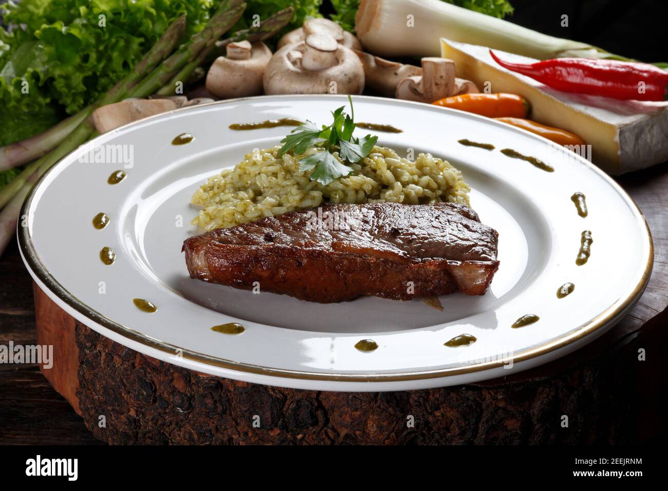 Risotto with meat Stock Photo - Alamy
