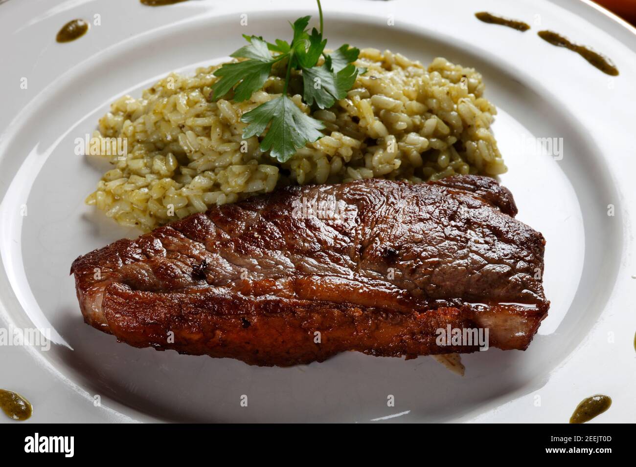 Risotto with meat Stock Photo - Alamy
