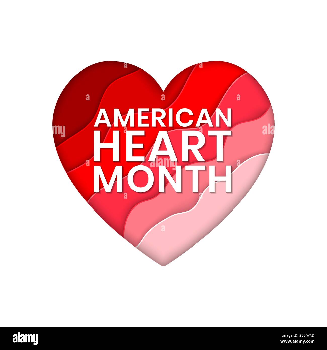 American Heart Month banner design template. Vector illustration of ...