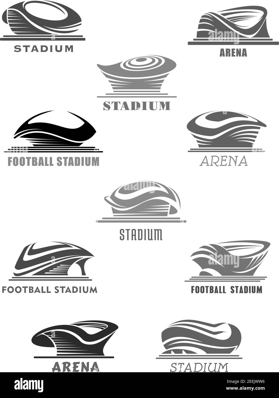 Sport stadium or football arena vector isolated futuristic or modern ...