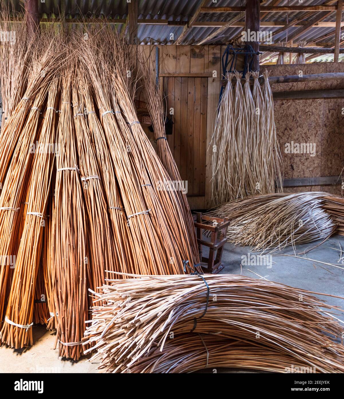 Old shed with wicker sticks Stock Photo - Alamy