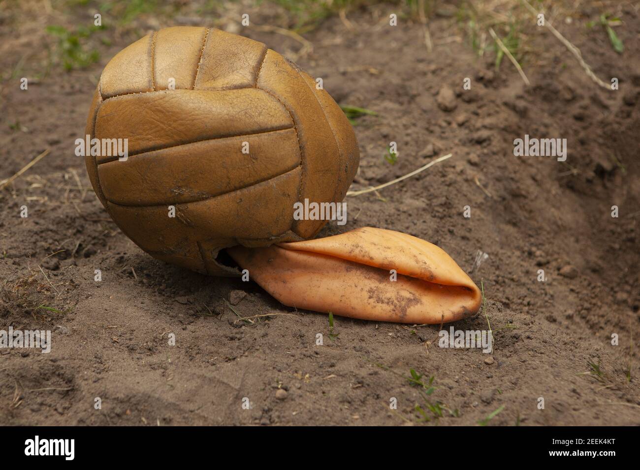 Old abandoned deflated voll Stock Photo - Alamy