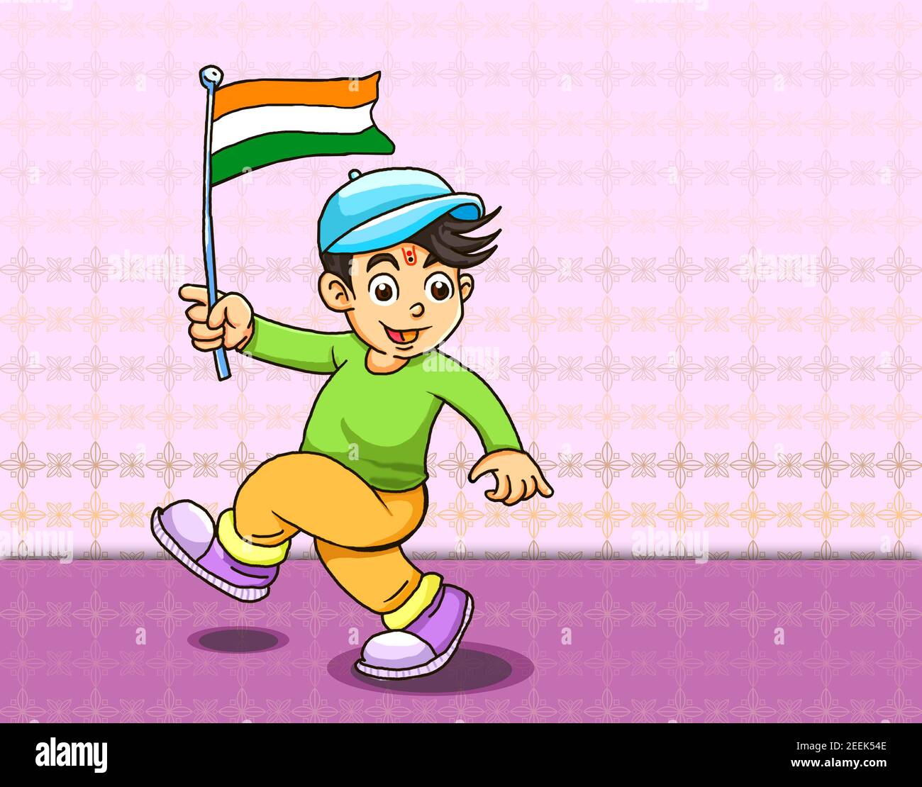 Happy little Boy with flag Stock Photo - Alamy