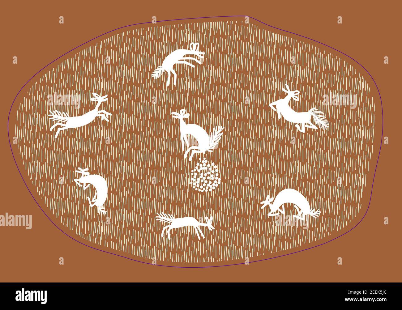 Indian Tribal Art showing mammals Stock Photo - Alamy