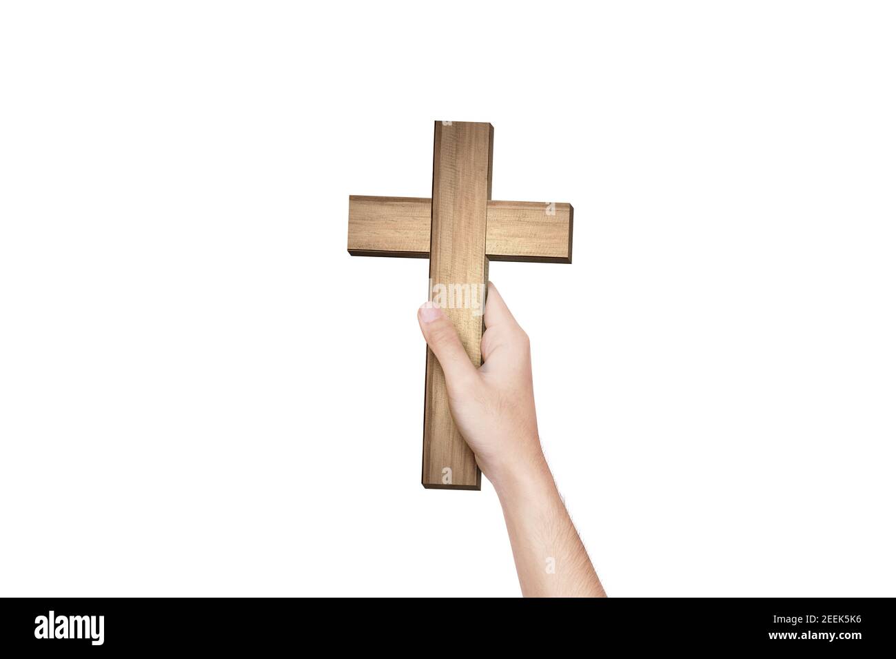 Human hand holding Christian cross isolated over white background Stock ... Human hand holding Christian cross isolated over white background Stock ...