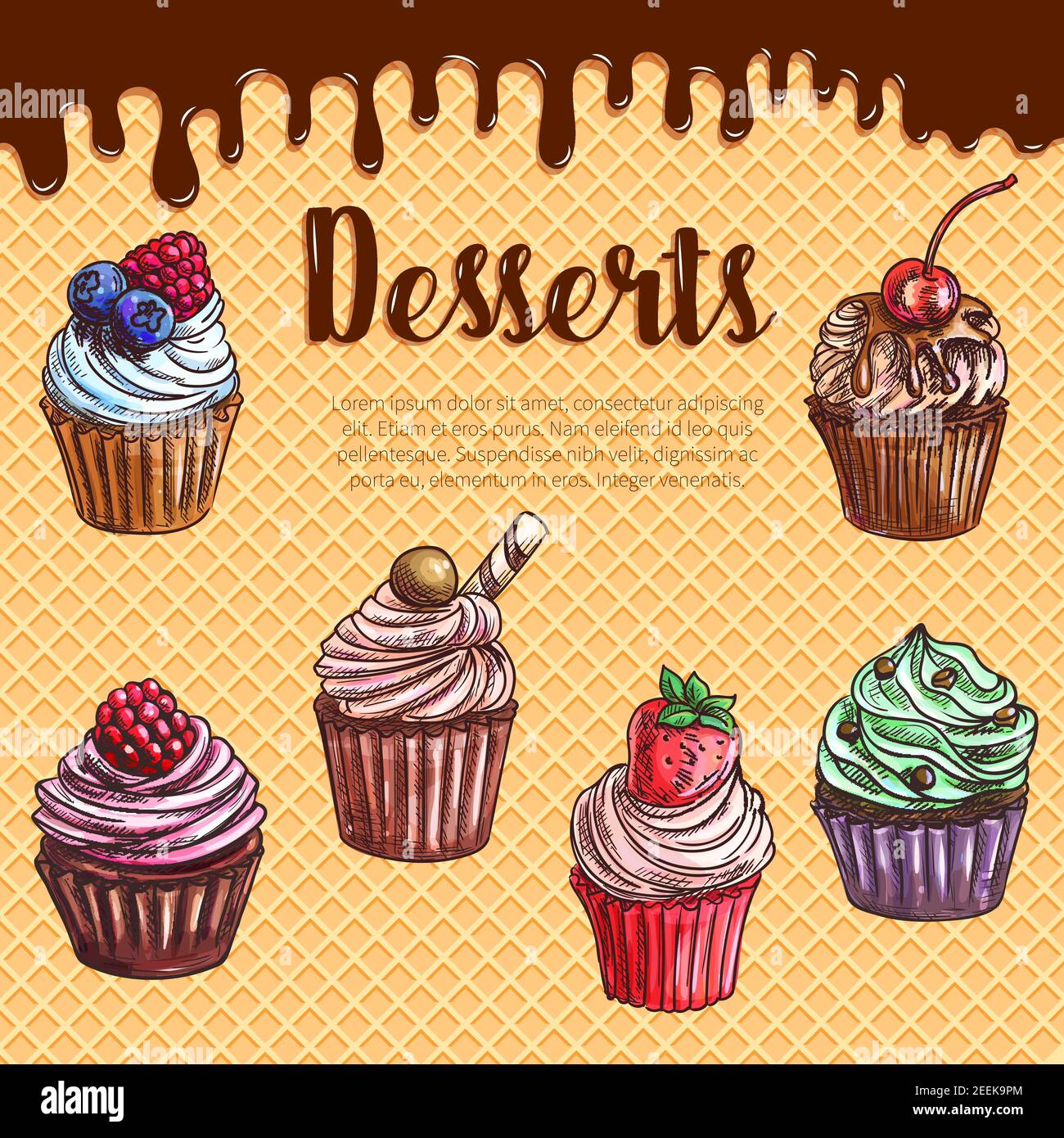 Tiramisu dessert ice cream Stock Vector Images - Alamy