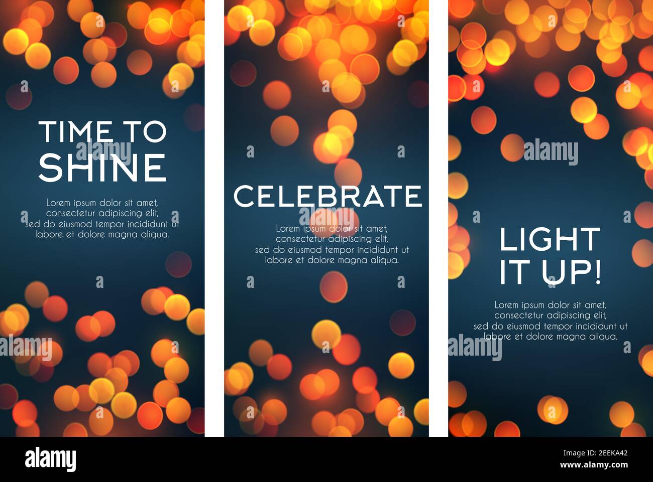 Greeting banners templates of shining light and sparkling blur for ...