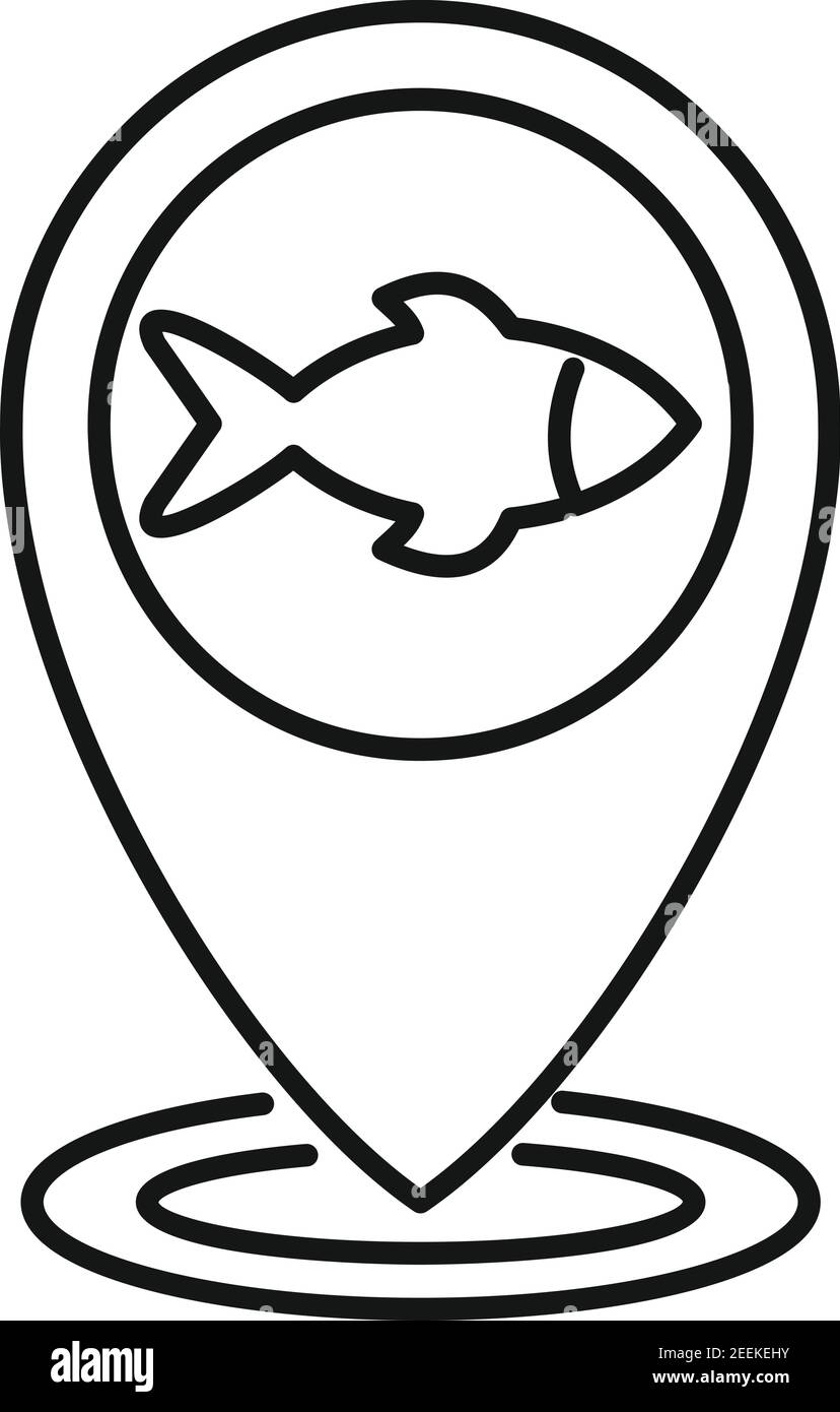 River fish location icon, outline style Stock Vector Image & Art - Alamy