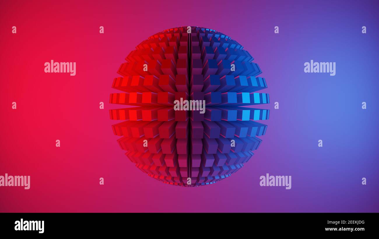 Abstract 3d computer generated illustration of a colored sphere made of ...