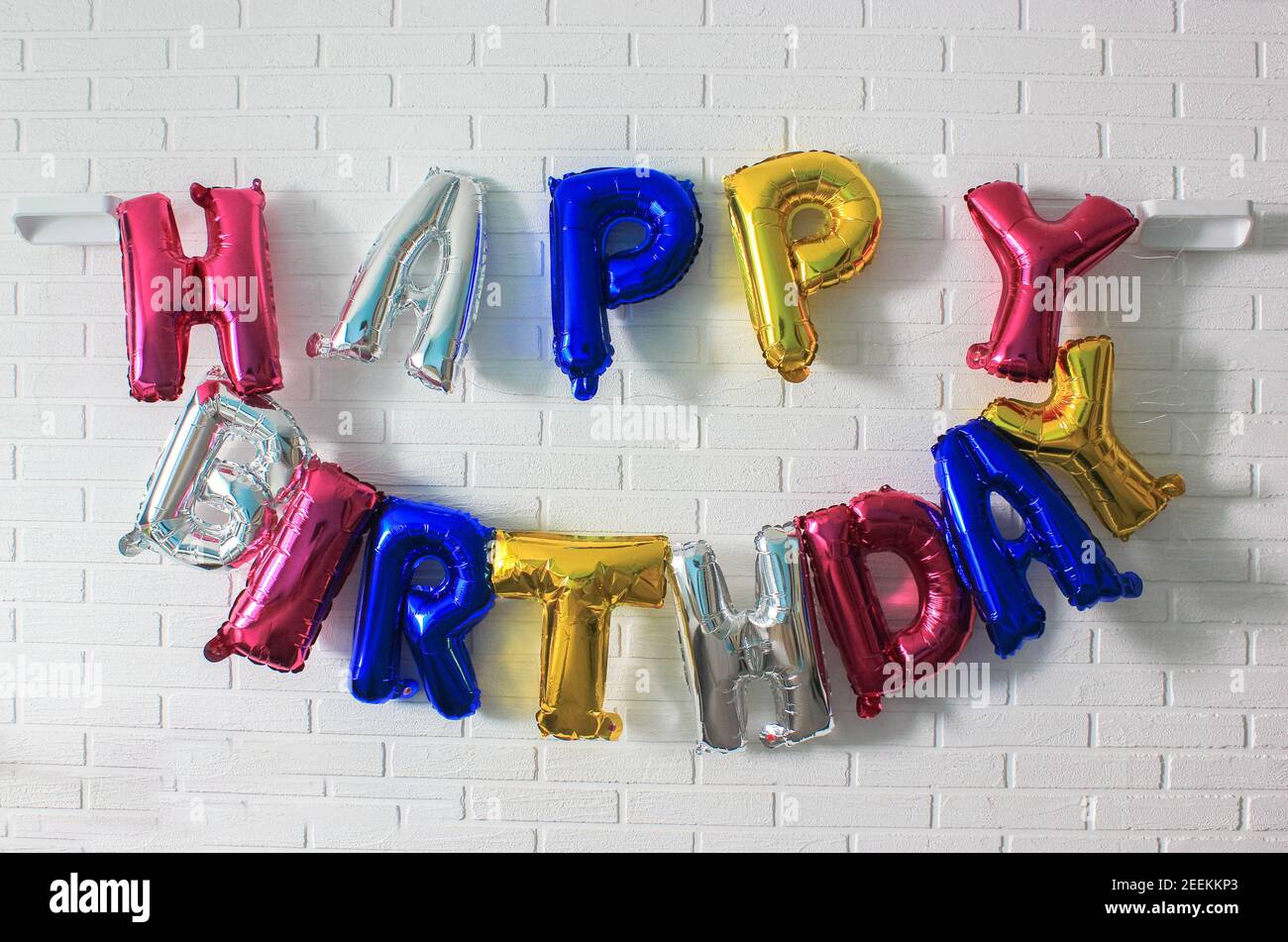 Happy birthday text balloons letters hi-res stock photography and ...