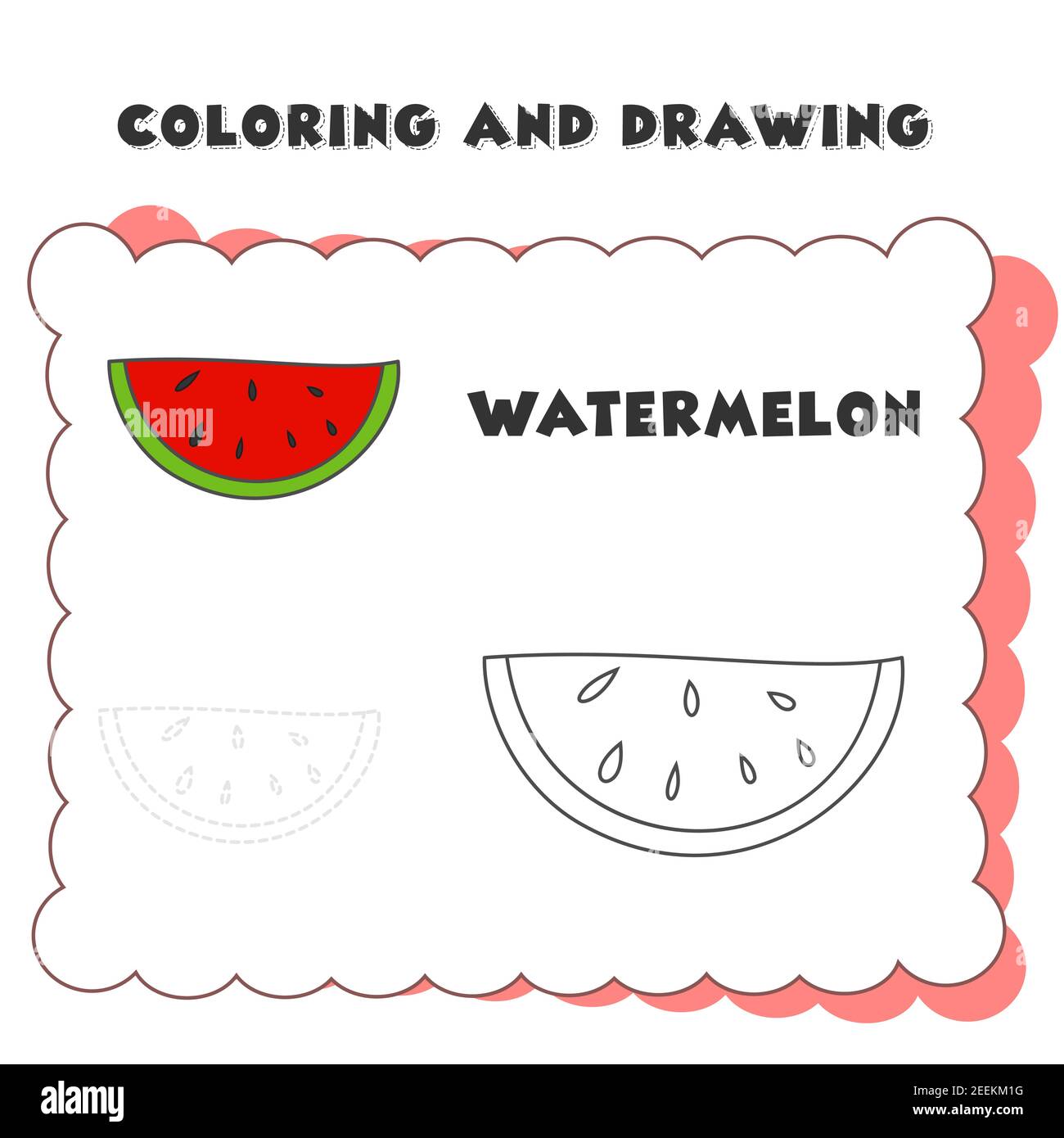Watermelon Drawing For Kids